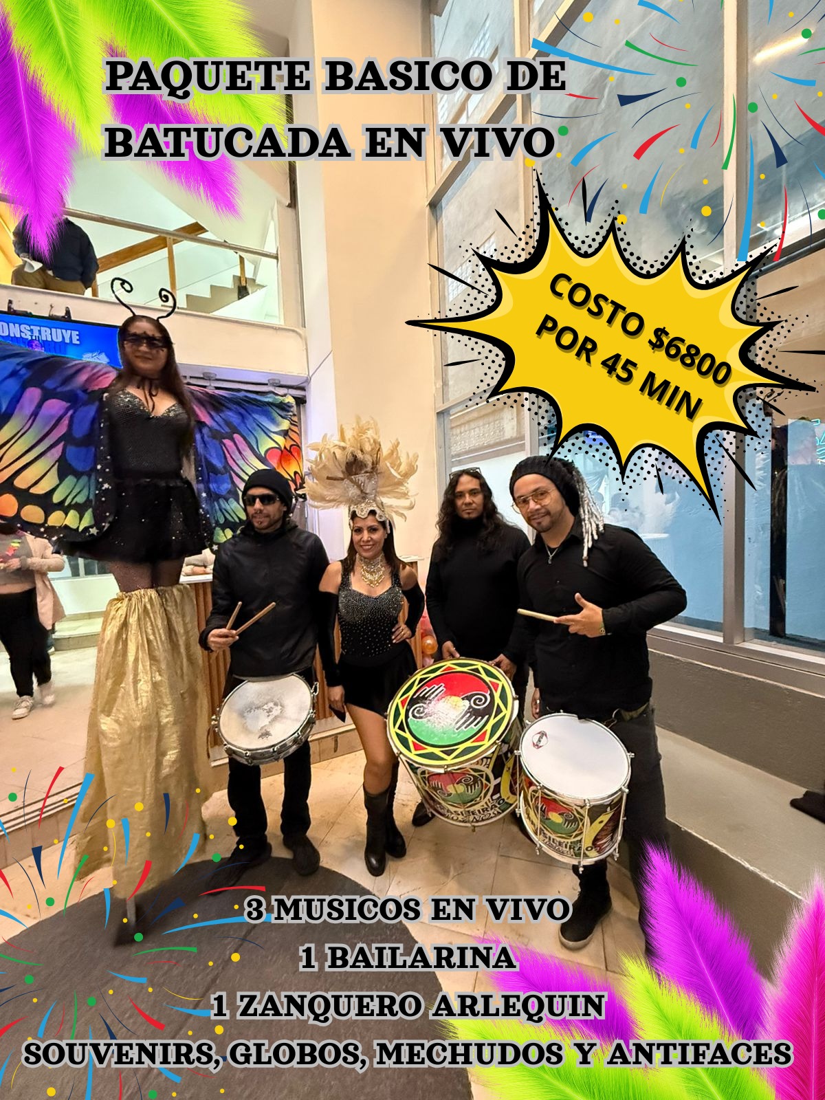 Anima tu evento Zanqueros Batucada Fiestas DJ